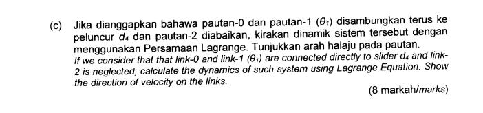 Solved Robot SCARA mempunyai dua sendi putaran dan satu | Chegg.com
