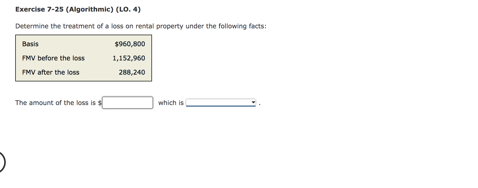Solved Exercise 7-25 (Algorithmic) (LO. 4) Determine the | Chegg.com