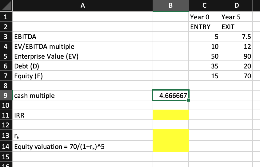 Solved Question 1 - LBO (year 0): - EBITDA: 5 - EV/EBITDA | Chegg.com