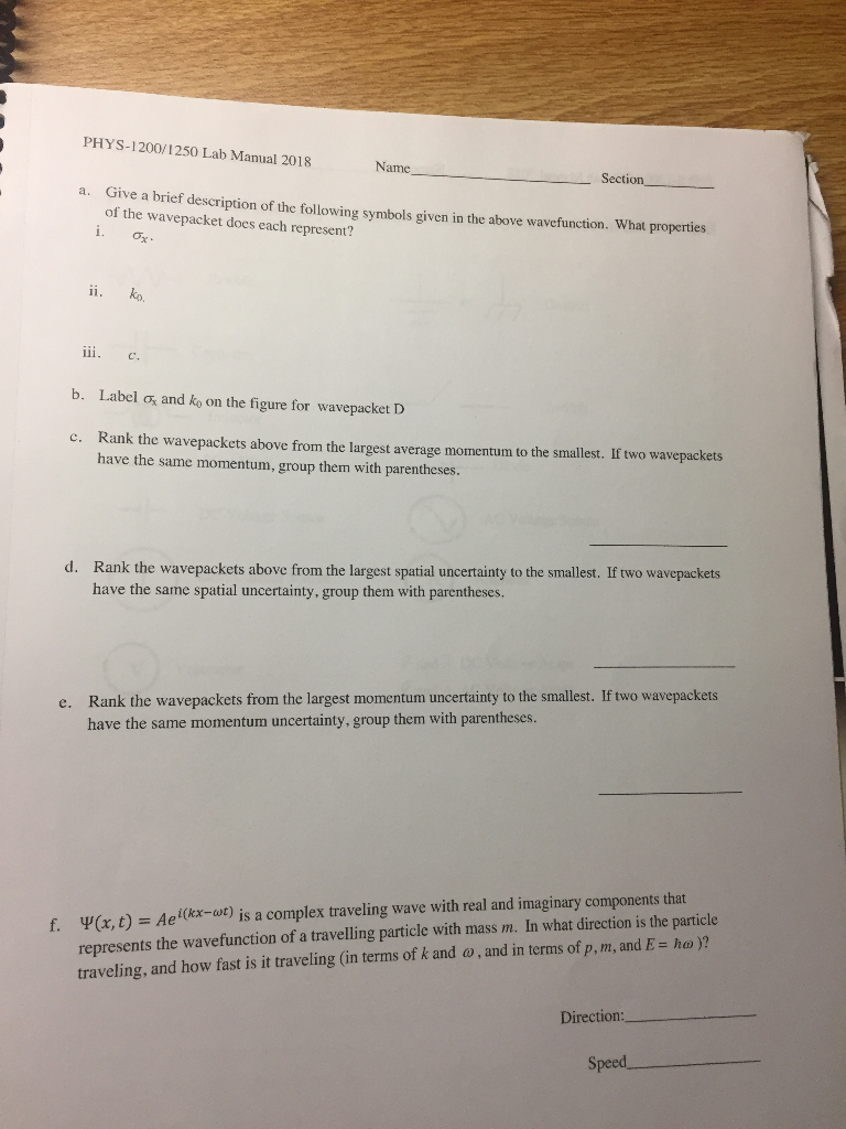 Solved PITYS-1200/1250 Lab Manual 2018 Namc Section 39C - | Chegg.com