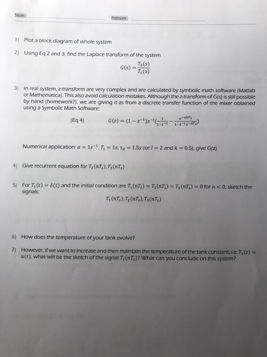 l Exercice 4: Discrete transfer function of a mixer | Chegg.com