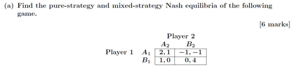 Solved (a) Find the pure-strategy and mixed-strategy Nash | Chegg.com