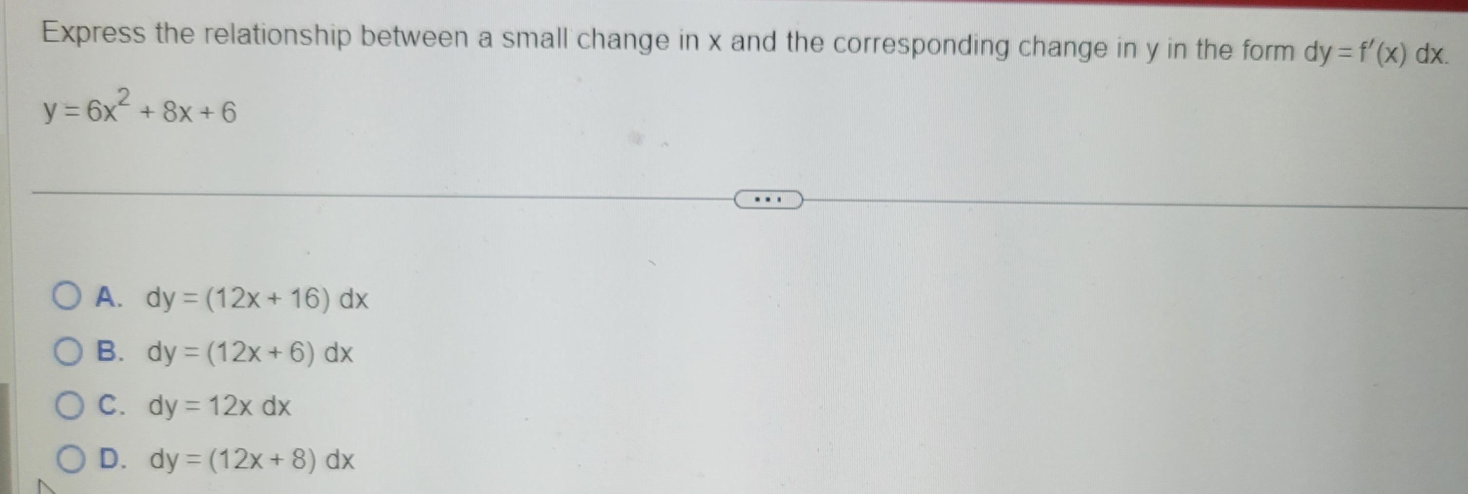 Solved Express the relationship between a small change in x | Chegg.com
