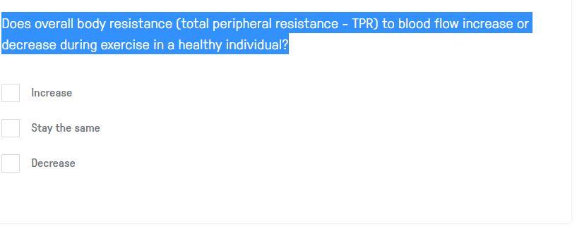 Does overall body resistance (total peripheral | Chegg.com