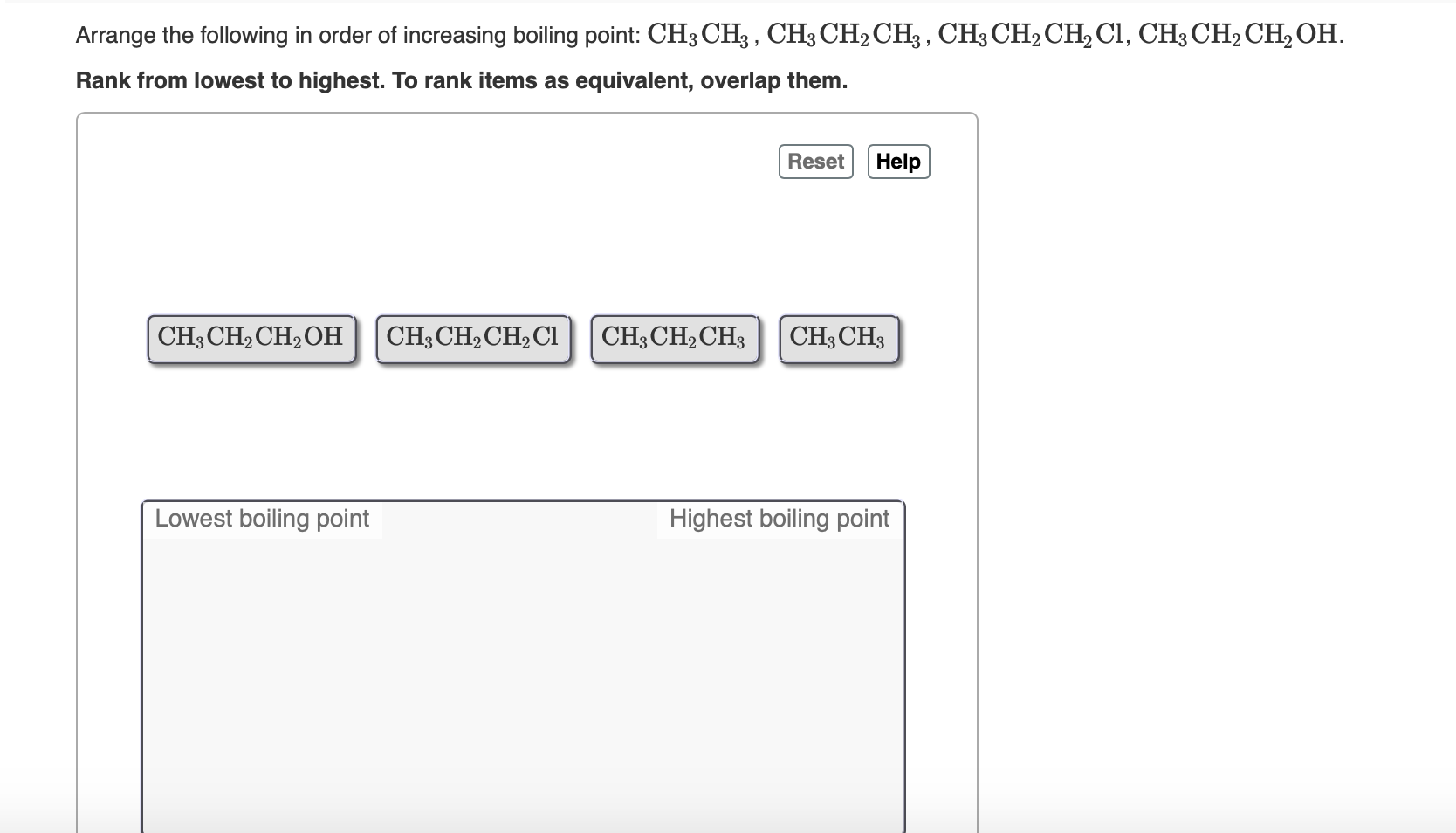 Solved Arrange the following in order of increasing boiling | Chegg.com