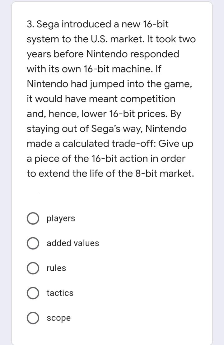 Solved 3. Sega introduced a new 16-bit system to the U.S. | Chegg.com