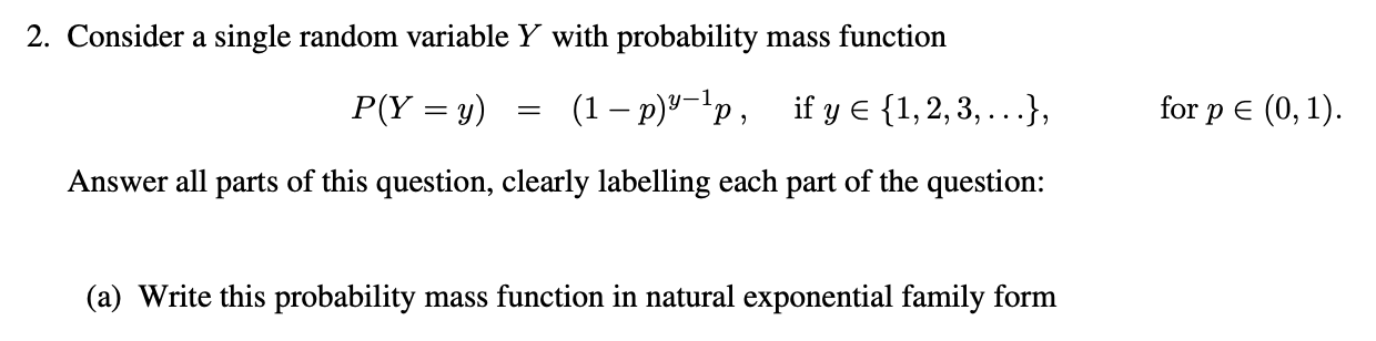 2. Consider a single random variable Y with | Chegg.com