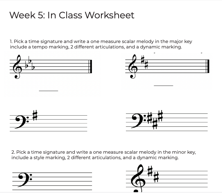 Time Signature Worksheet