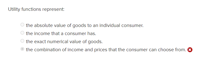 Solved Utility functions represent: the absolute value of | Chegg.com
