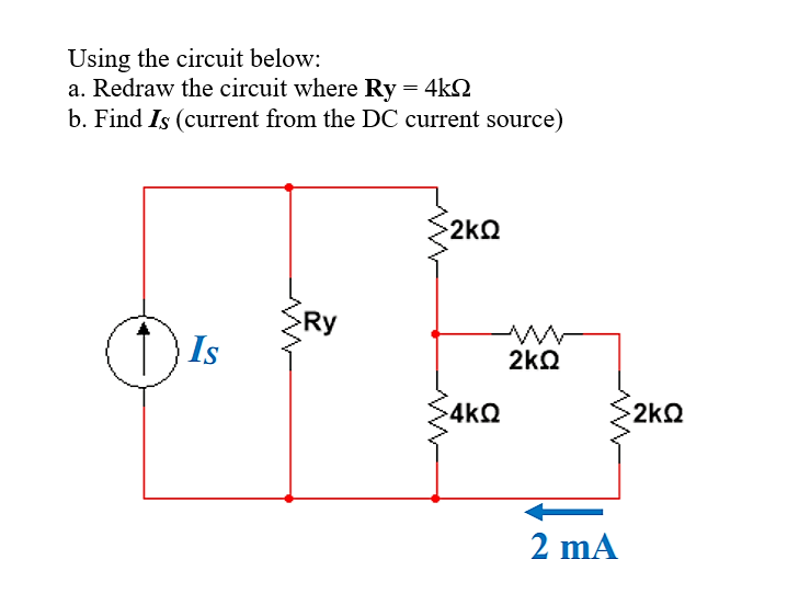 Solved Using the circuit below: a. Redraw the circuit where | Chegg.com