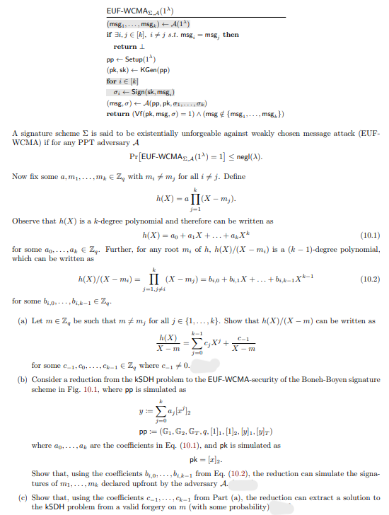 Solved Question 1. (Boneh-Boyen Signatures.) We study a | Chegg.com