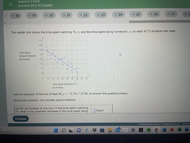 Solved Segment 2 Exam Question 30 of 30 (1 point) 18 - 19