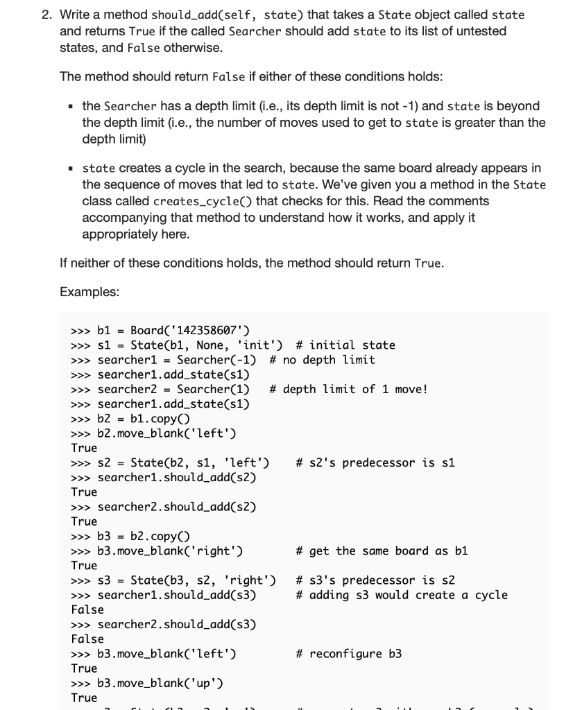Part III: A Searcher class for random search In the | Chegg.com