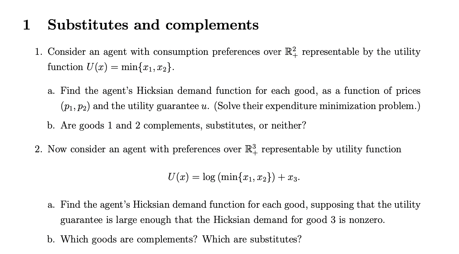 Solved Substitutes and complements 1. Consider an agent with | Chegg.com