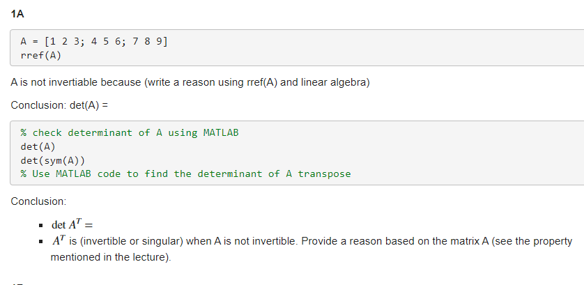 Solved - Create and display the coefficient matrix A2 - | Chegg.com