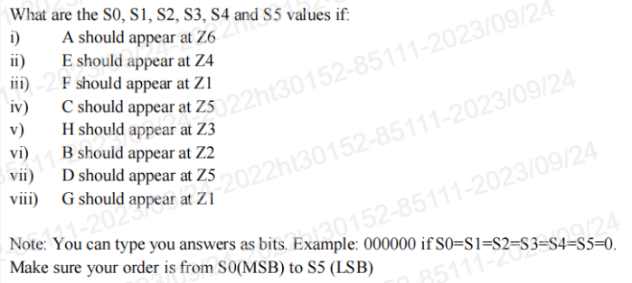 Solved What are the S0, S1, S2, S3, S4 and S5 values if: i) | Chegg.com