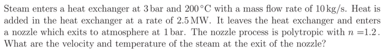 Solved Steam enters a heat exchanger at 3 bar and 200∘C with | Chegg.com