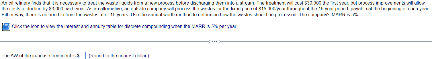 Solved An oil refinery finds that it is necessary to treat | Chegg.com