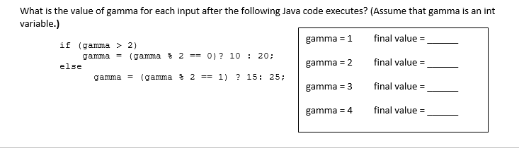 Solved Task #1 Conditional Operator:Solve the 4 test cases | Chegg.com