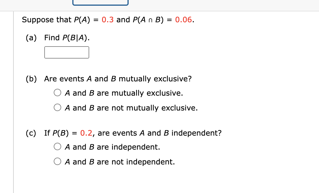 Solved Suppose that P(A)=0.2 and P(B)=0.7. If events A and B | Chegg.com