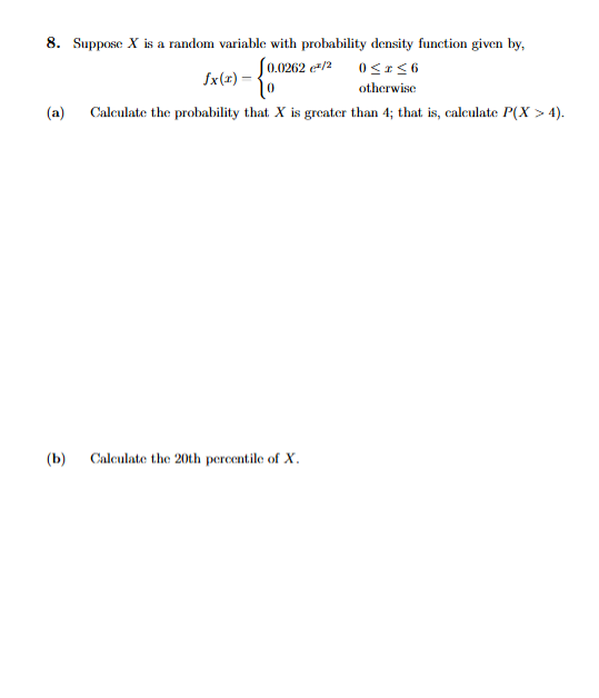 Solved Suppose x is ﻿a random variable with probability | Chegg.com