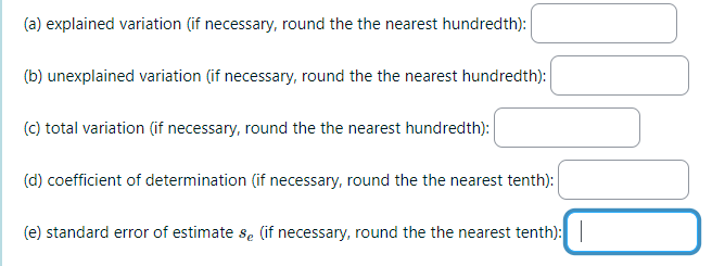 Find the (a) explained variation, (b) unexplained | Chegg.com