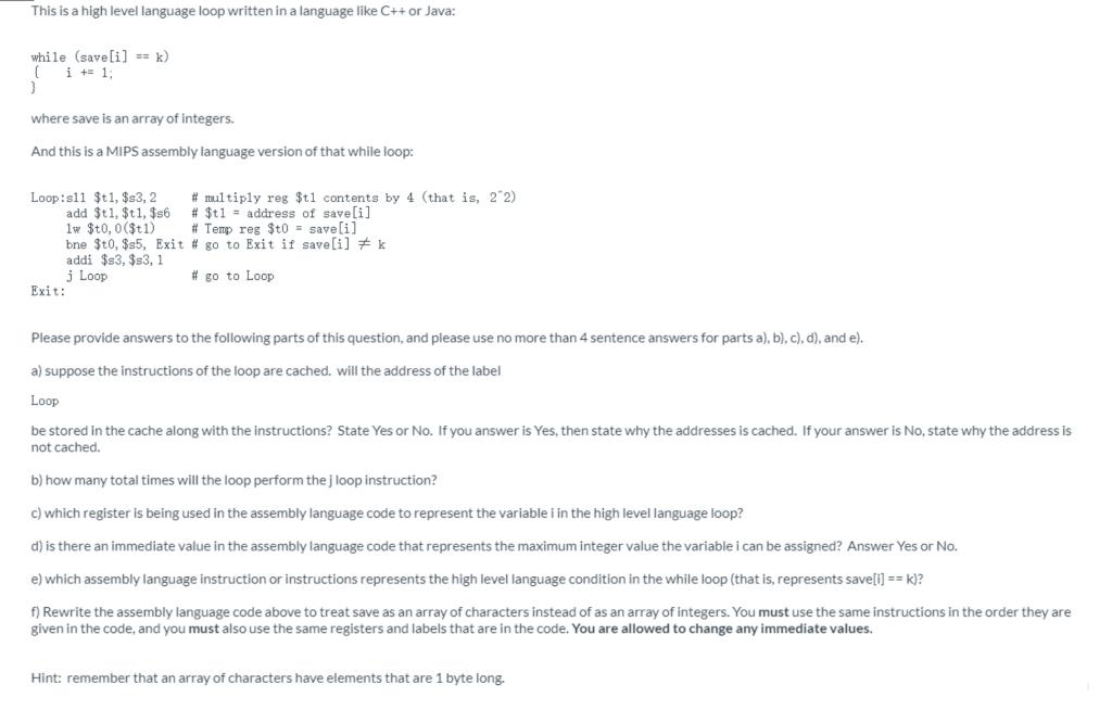 This is a high level language loop written in a | Chegg.com