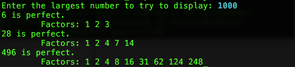 Solved Perfect Numbers We consider an integer number as a | Chegg.com