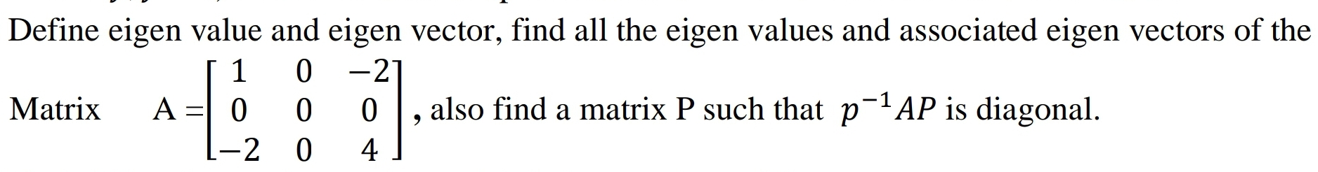 Solved Define eigen value and eigen vector, find all the | Chegg.com