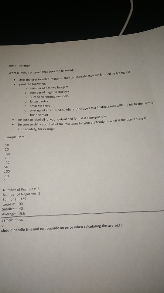 Solved HW 6: Iteration Write a Python program that does the | Chegg.com