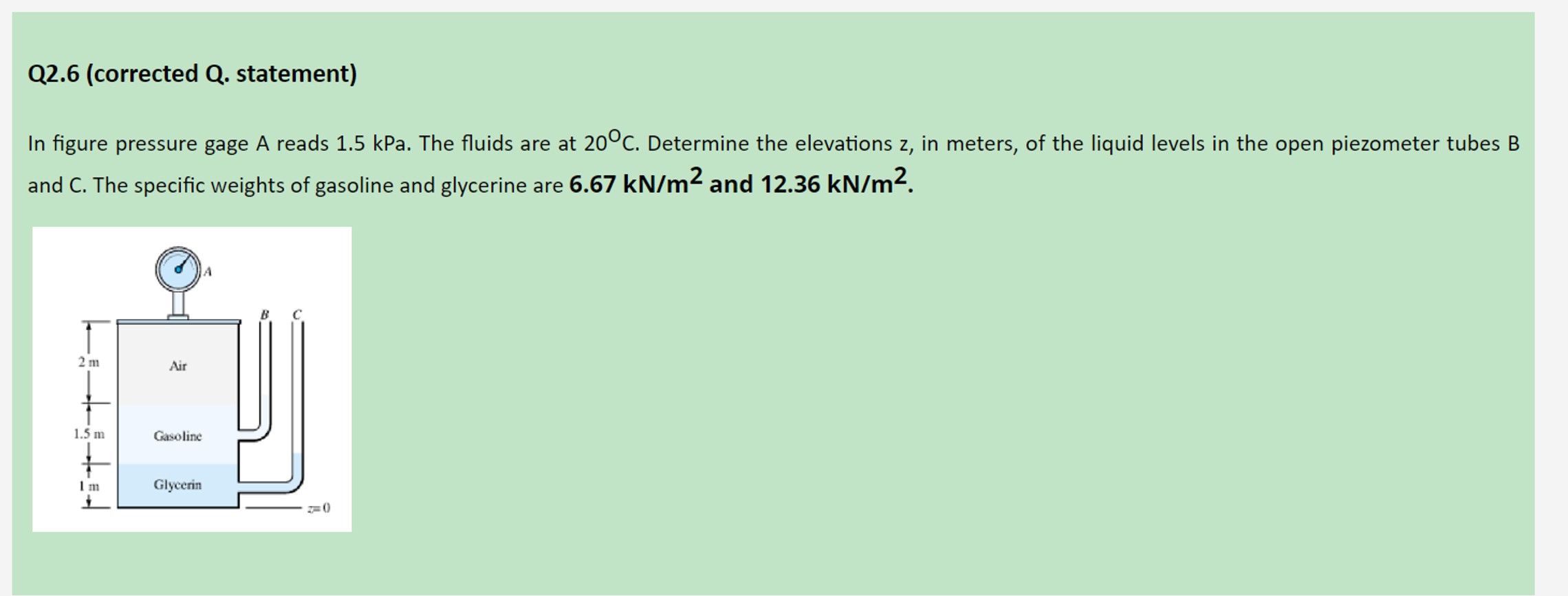 Solved Q2.6 (corrected Q. ﻿statement)In figure pressure gage | Chegg.com