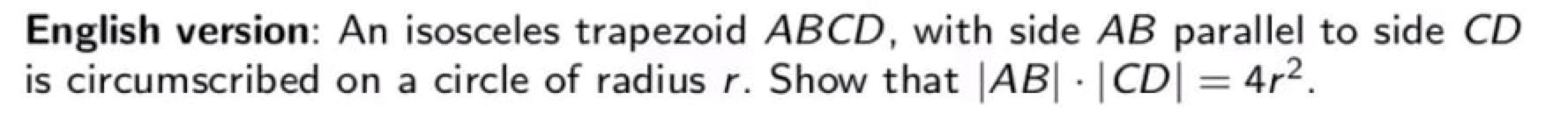 Solved English version: An isosceles trapezoid ABCD, with | Chegg.com