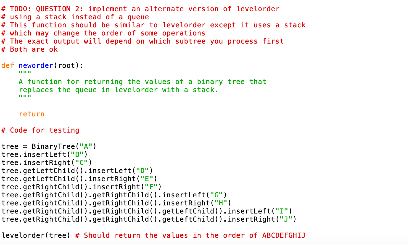 Solved 1. (20 points) Implement the level order tree | Chegg.com