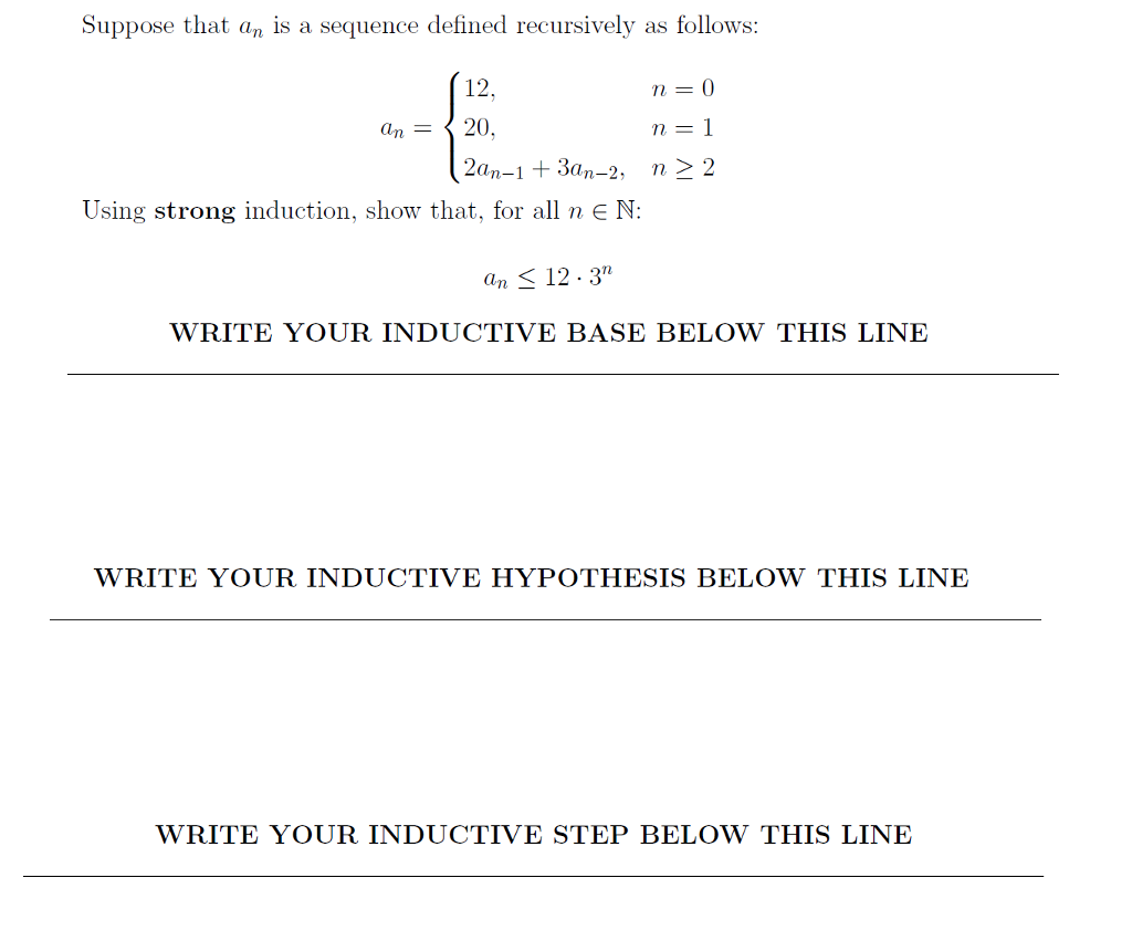 Solved Discrete math - strong induction proof | Chegg.com