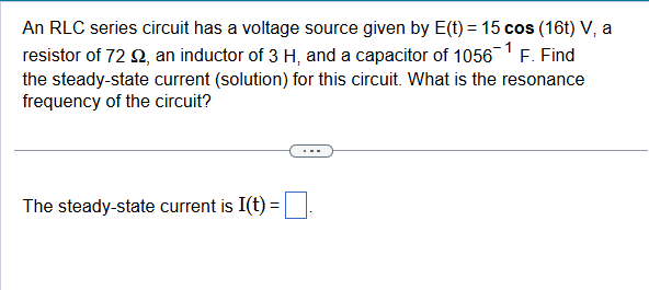 Solved An RLC series circuit has a voltage source given by | Chegg.com