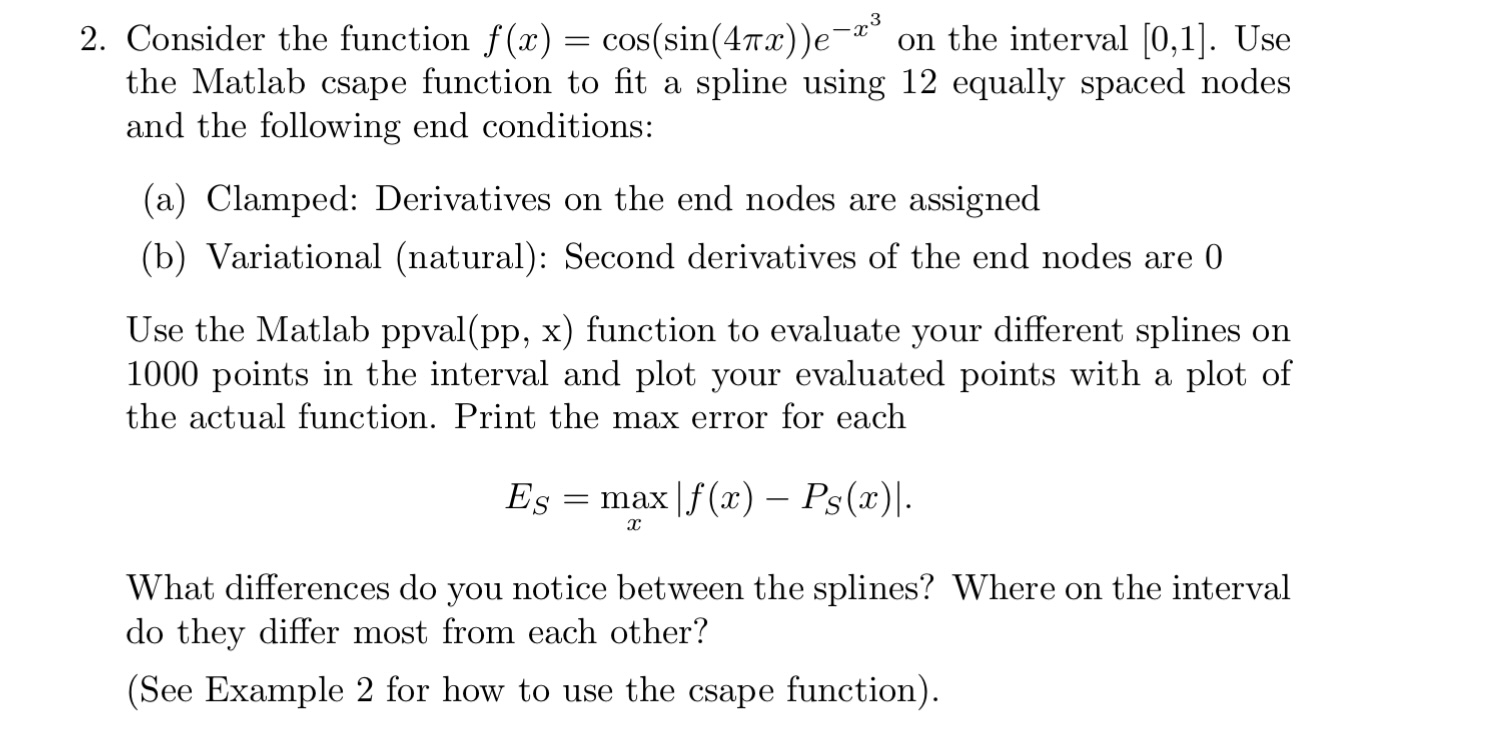 Solved 2. Consider the function f(x)=cos(sin(4πx))e−x3 on | Chegg.com
