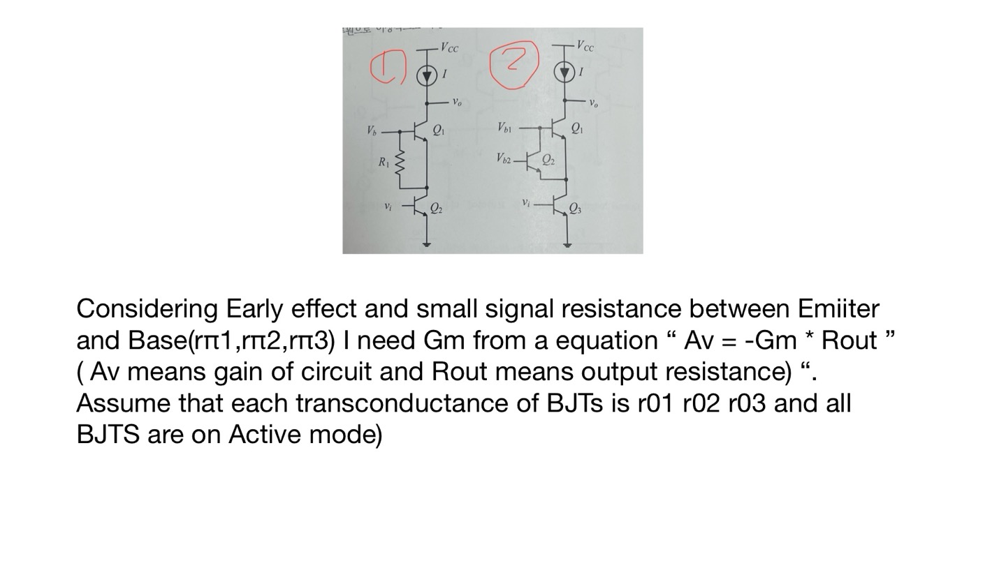 Solved Considering Early effect and small signal resistance | Chegg.com