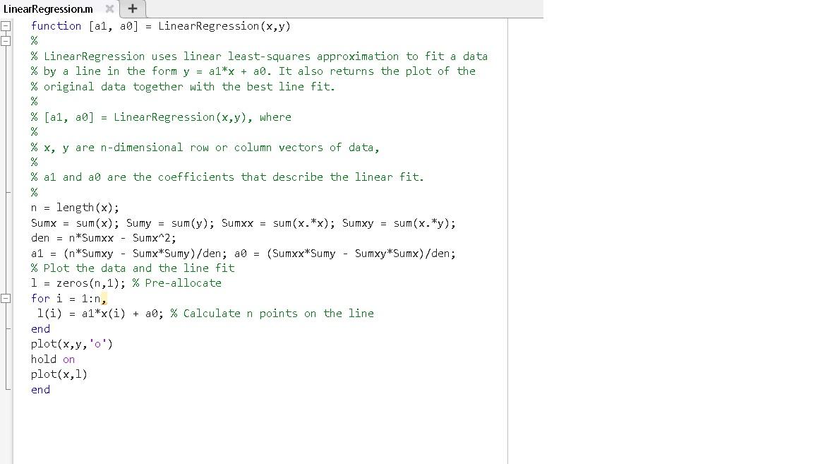Solved How Do I Use The Linear Regression Code To Produce