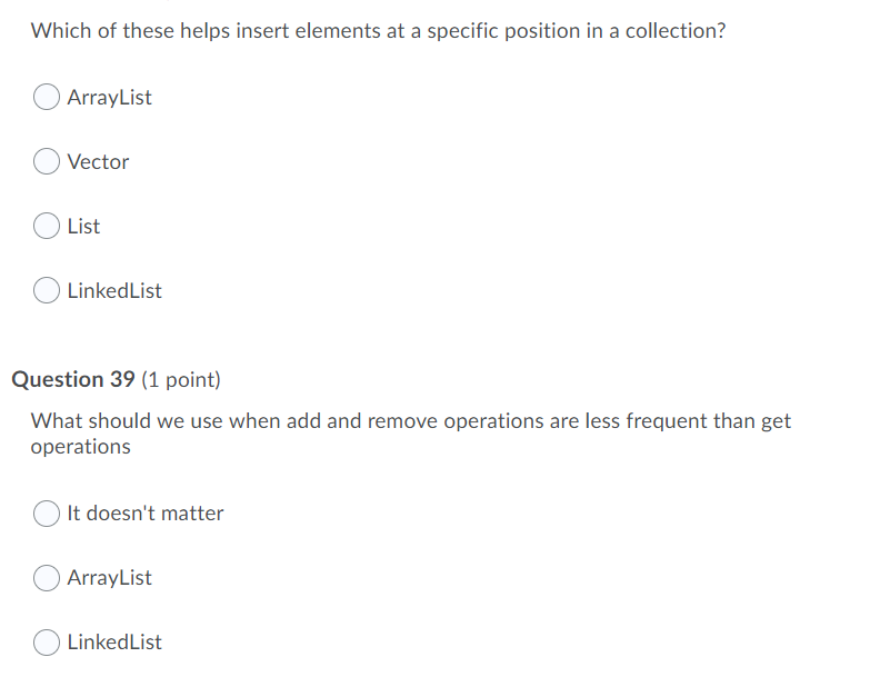 Solved Which of these helps insert elements at a specific | Chegg.com