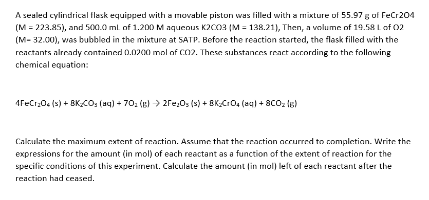Solved A sealed cylindrical flask equipped with a movable | Chegg.com