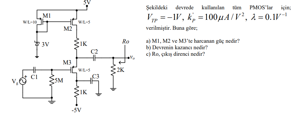 Solved For all PMOS used in the circuit in the | Chegg.com