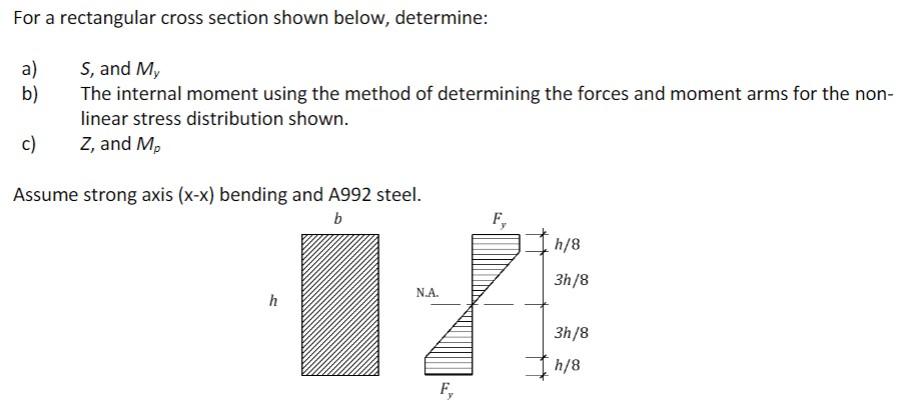 Solved For a rectangular cross section shown below, | Chegg.com