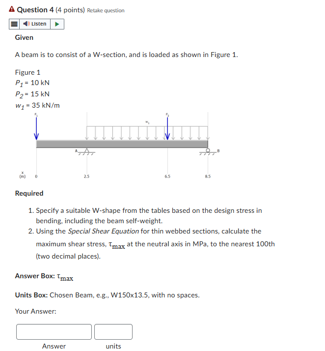 Solved Question 4 (4 ﻿points) ﻿Retake question LIsten Given | Chegg.com