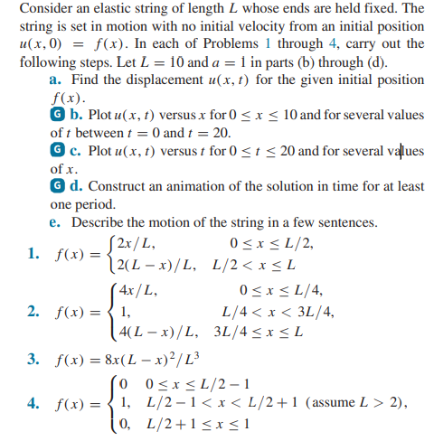 Consider an elastic string of length L whose ends are | Chegg.com