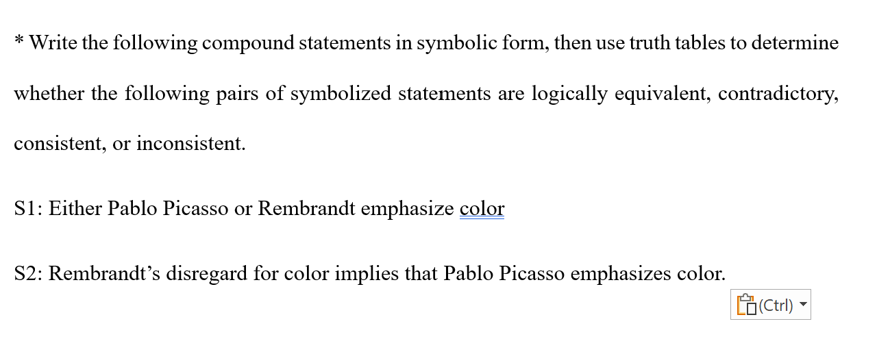 Solved Write the following compound statements in symbolic | Chegg.com