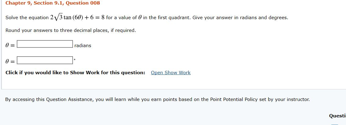 Solved Chapter 9, Section 9.1, Question 008 Solve the | Chegg.com