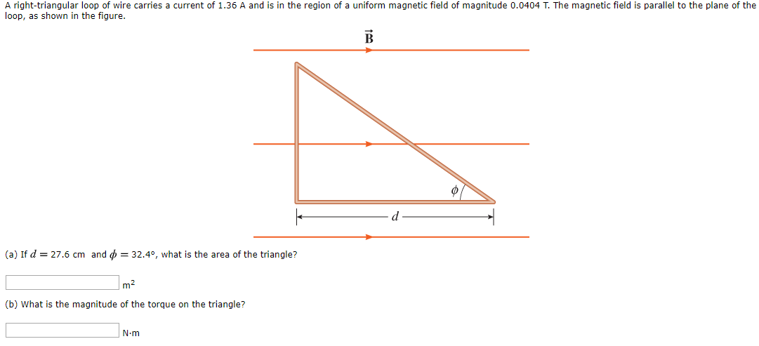 Solved A right-triangular loop of wire carries a current of | Chegg.com
