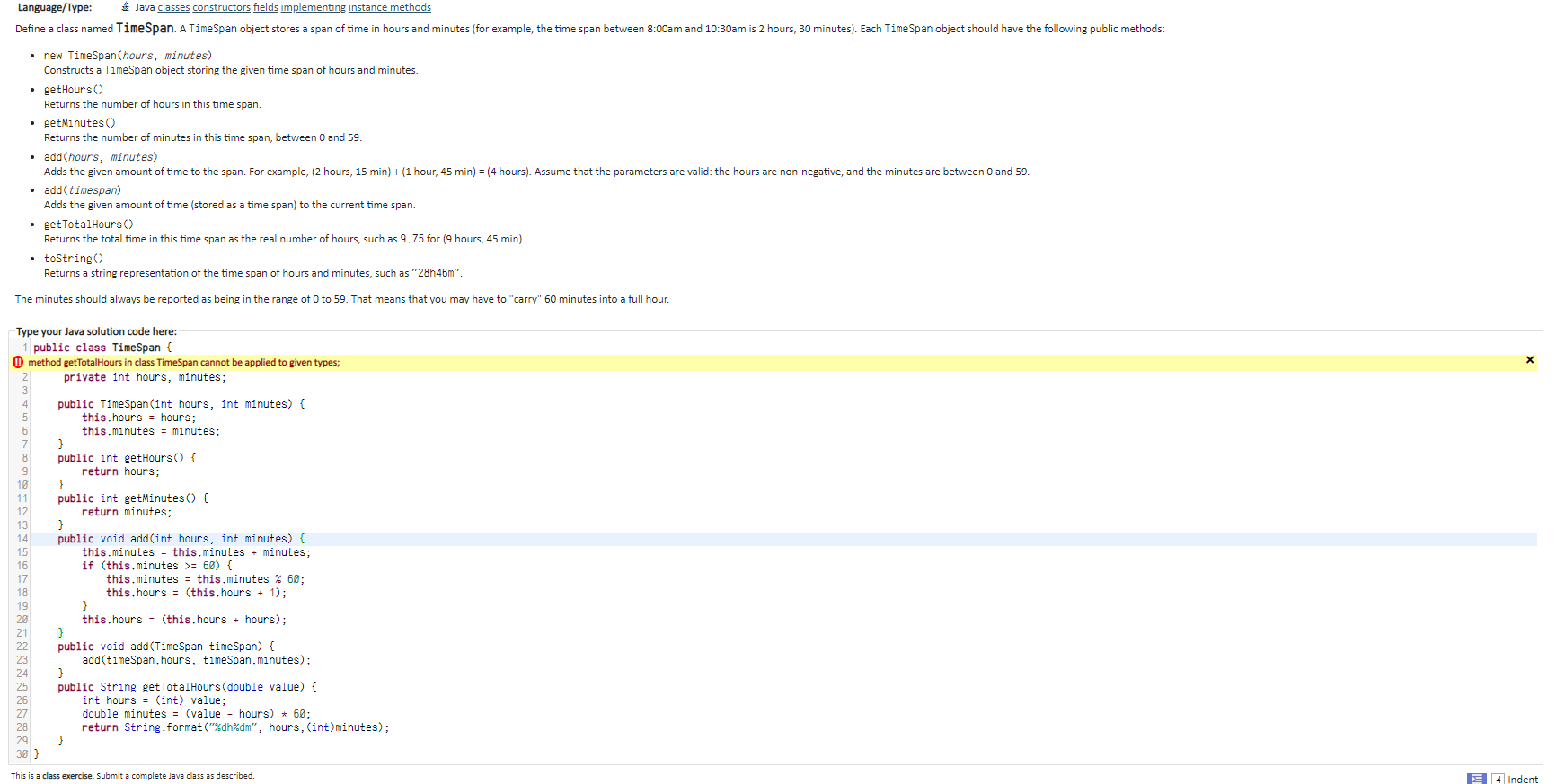 Solved Language/Type: Java classes constructors fields | Chegg.com