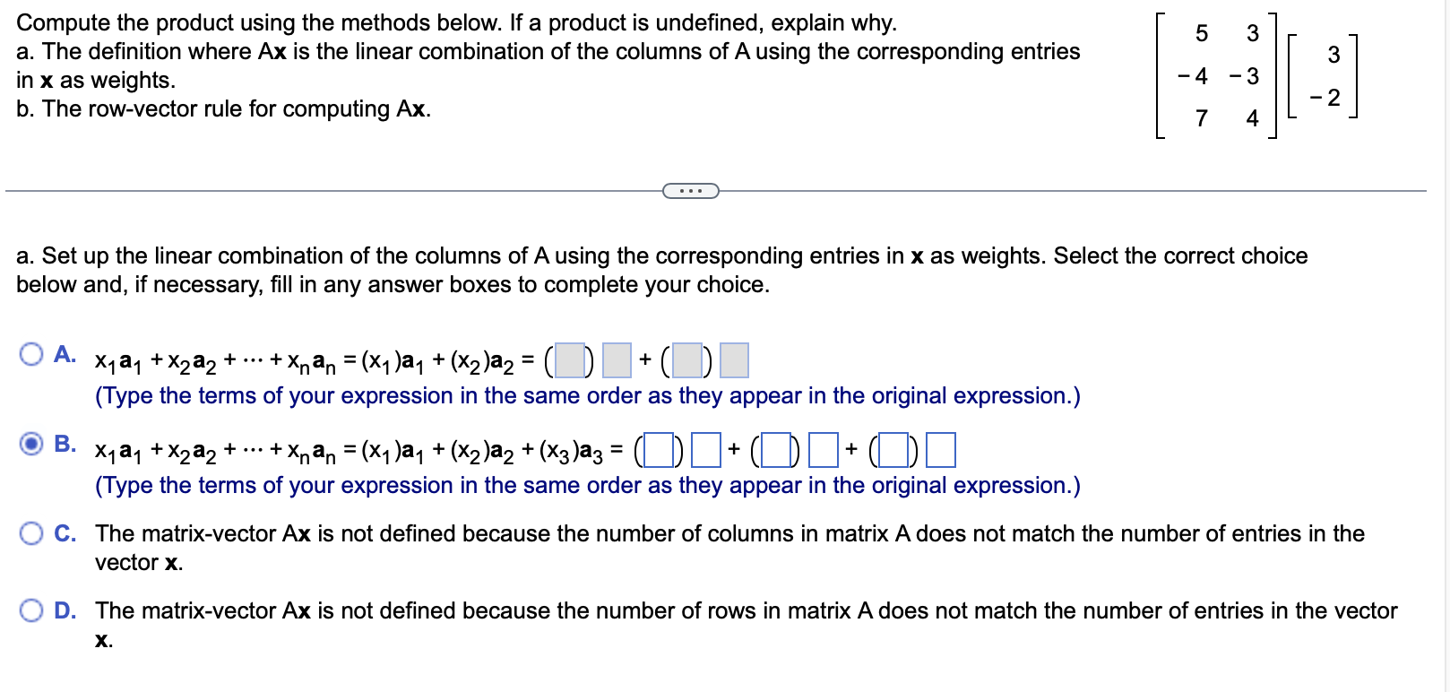 Solved Compute the product using the methods below. If a | Chegg.com