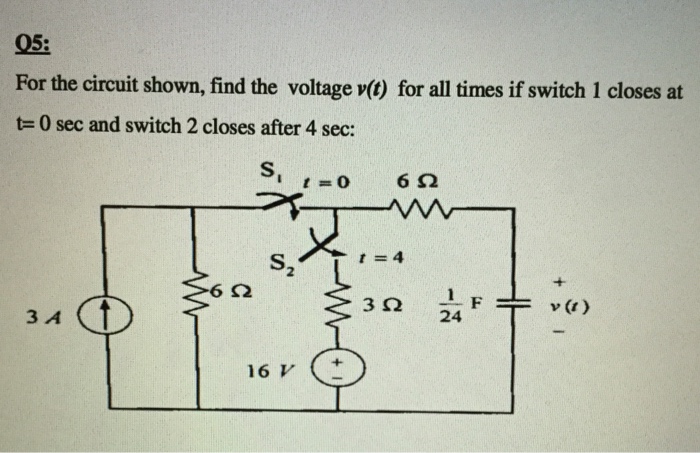 Solved For the circuit shown, find the voltage v(t) for all | Chegg.com
